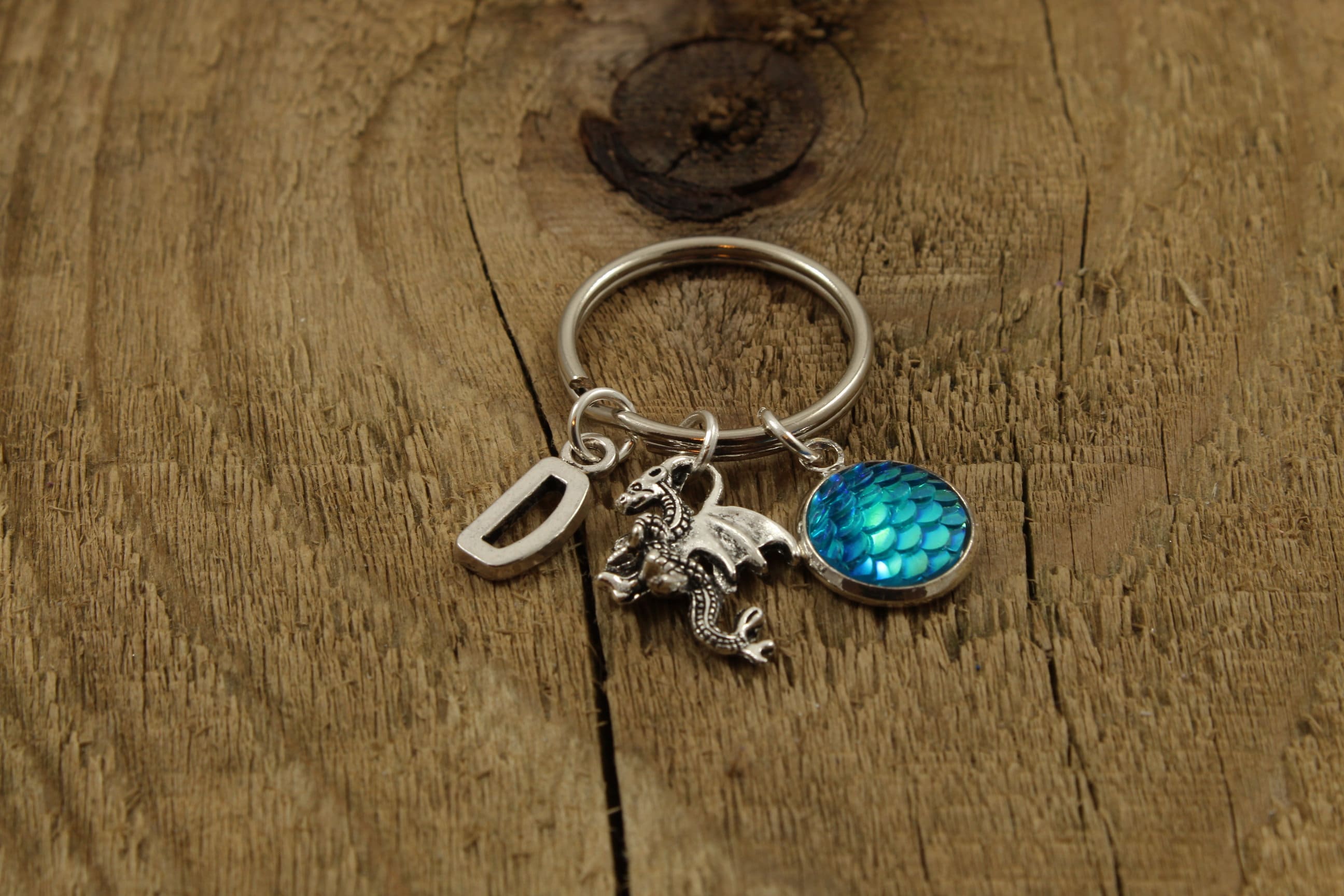 Dragon Keyring, Dragon Keychain, Dragon Scale Keyring, Personalised ...