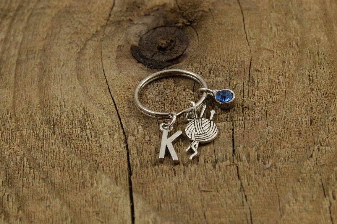 Knitting Keyring Knitting Keychain Personalized Knitter - Etsy
