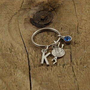 Knitting Keyring, Knitting Keychain, Personalized Knitter Keyring ...