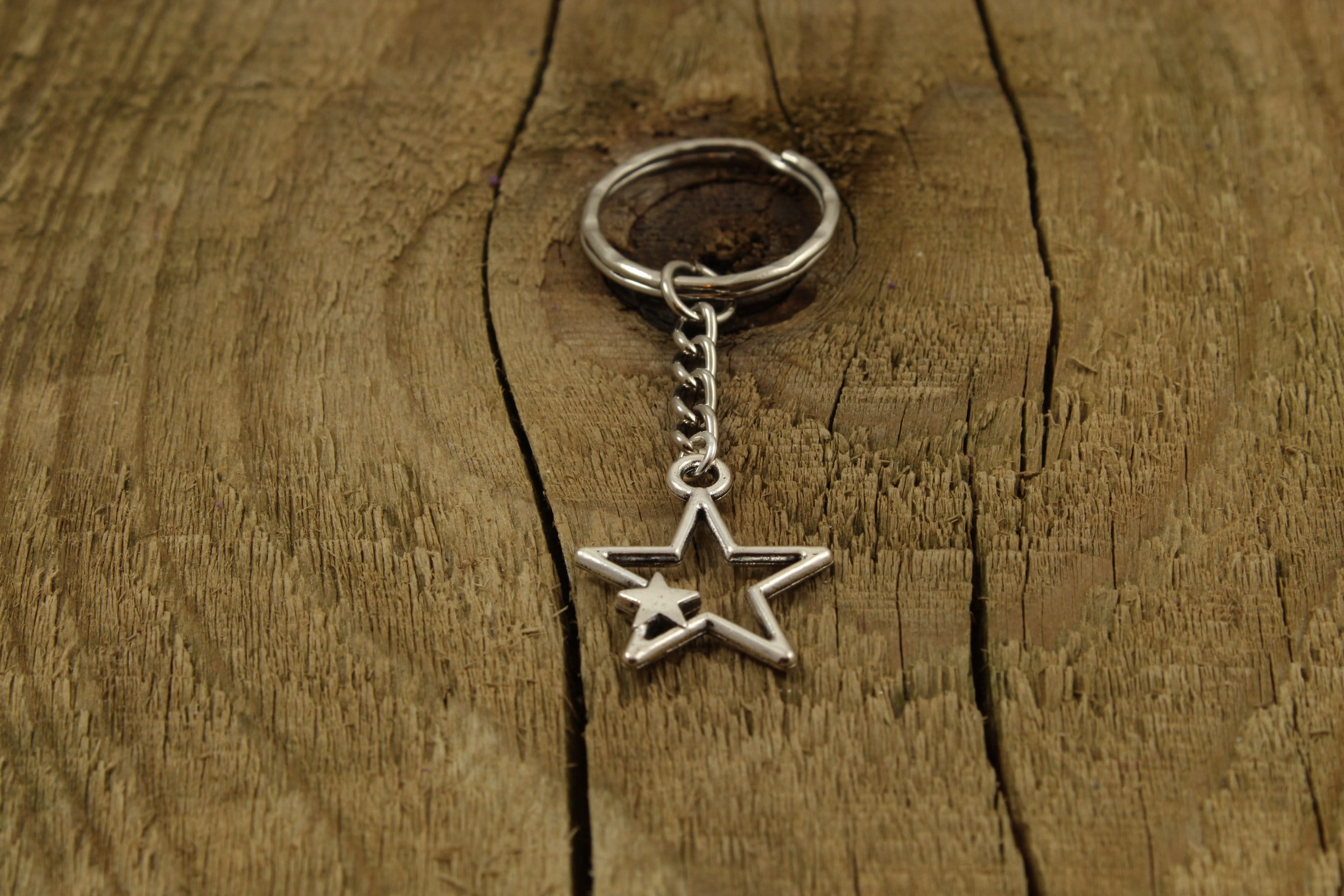 Star Keyring Star Keychain Silver Star Keyring Star Gift - Etsy