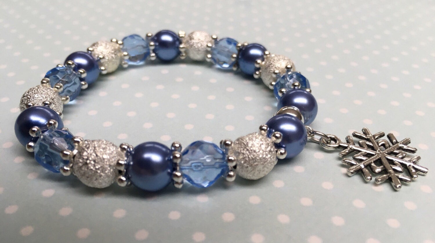 Children's Snowflake Bracelet Girls Stretch Bracelet - Etsy UK