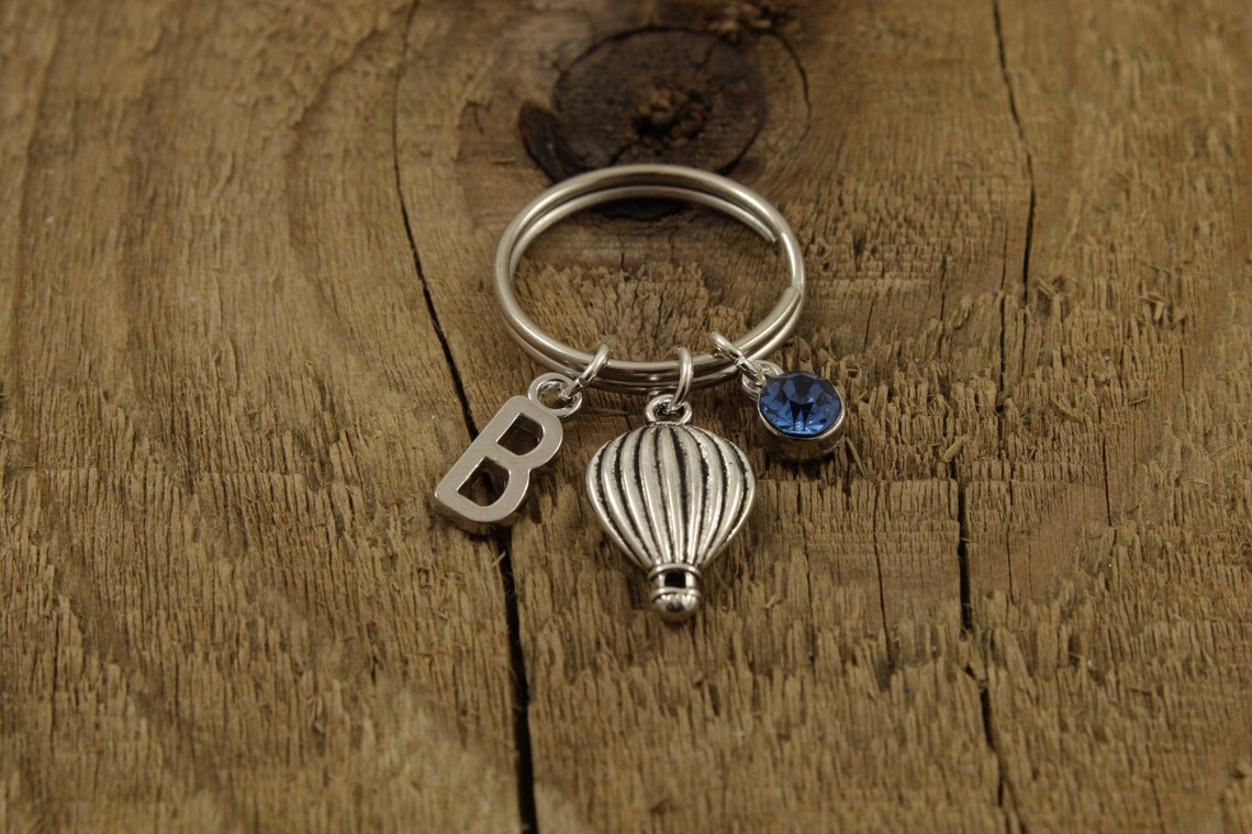 Hot Air Balloon Keyring, Hot Air Balloon Keychain, Personalised Keyring ...