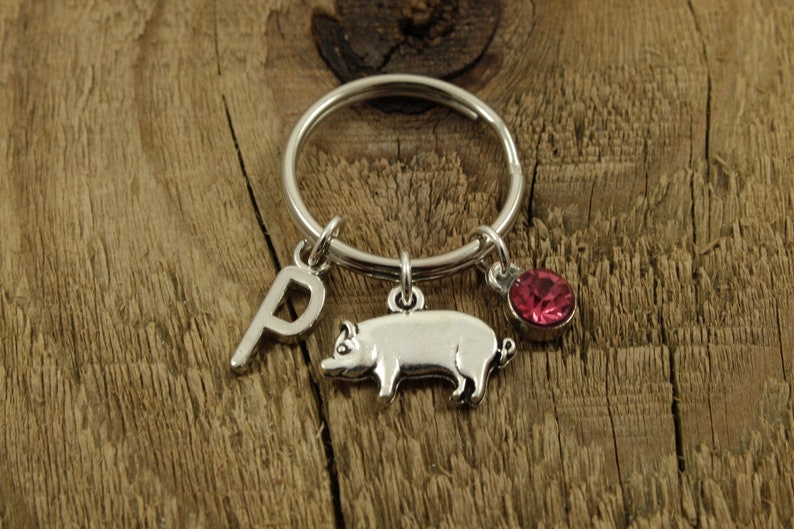 Pig Keyring Pig Keychain Pig Bag Charm Personalised - Etsy