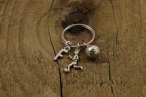 Footballer keyring footballer keychain soccer keychain | Etsy