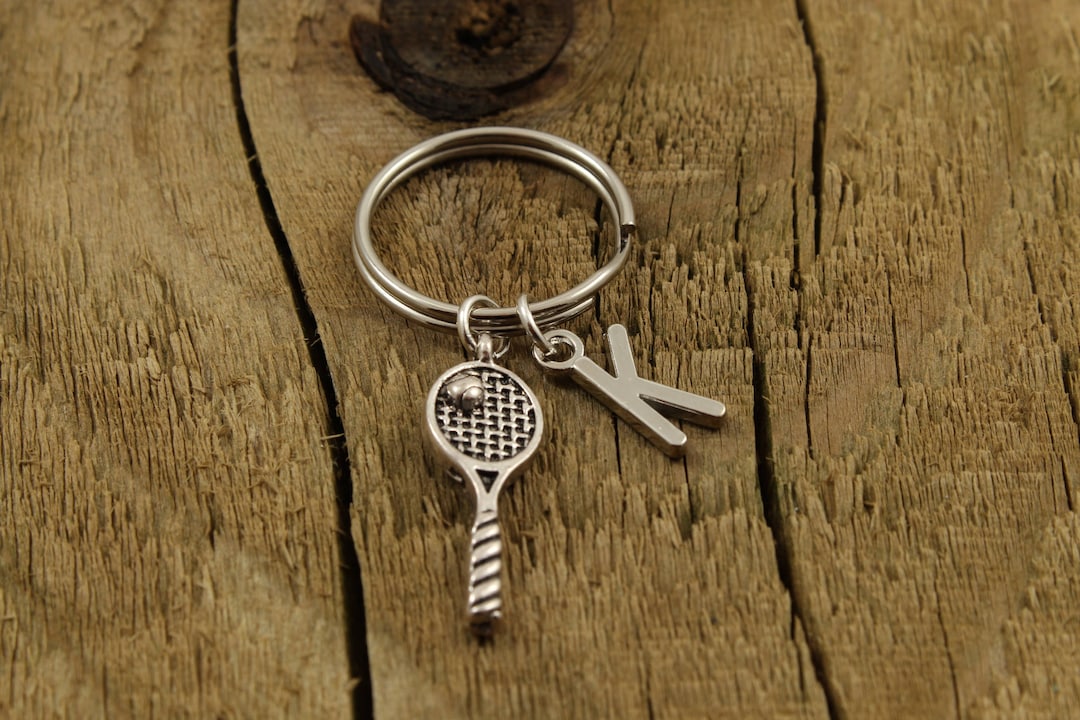 Tennis Keyring, Tennis Racket Keychain, Tennis Keychain, Personalised ...