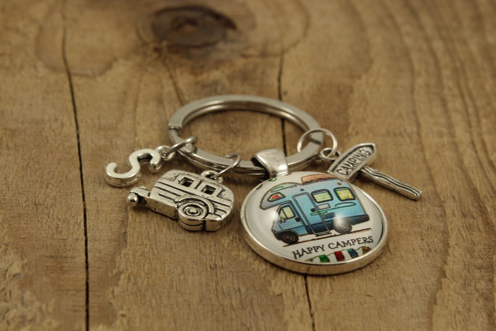 Happy Camper Caravan Keyring Caravan Keychain Caravan Gift - Etsy Singapore