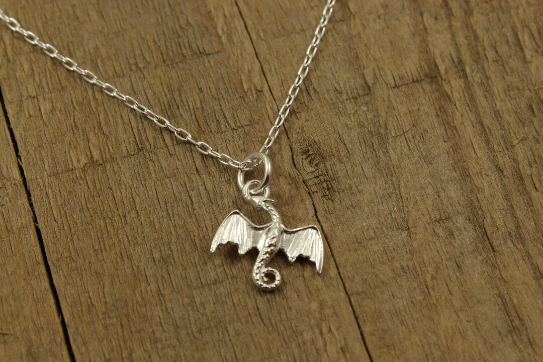 Sterling Silver Dragon Necklace, Sterling Dragon Pendant, Silver Dragon ...