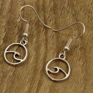Silver Wave Earrings, Wave Earrings, Crest of Wave Earrings, Wave ...