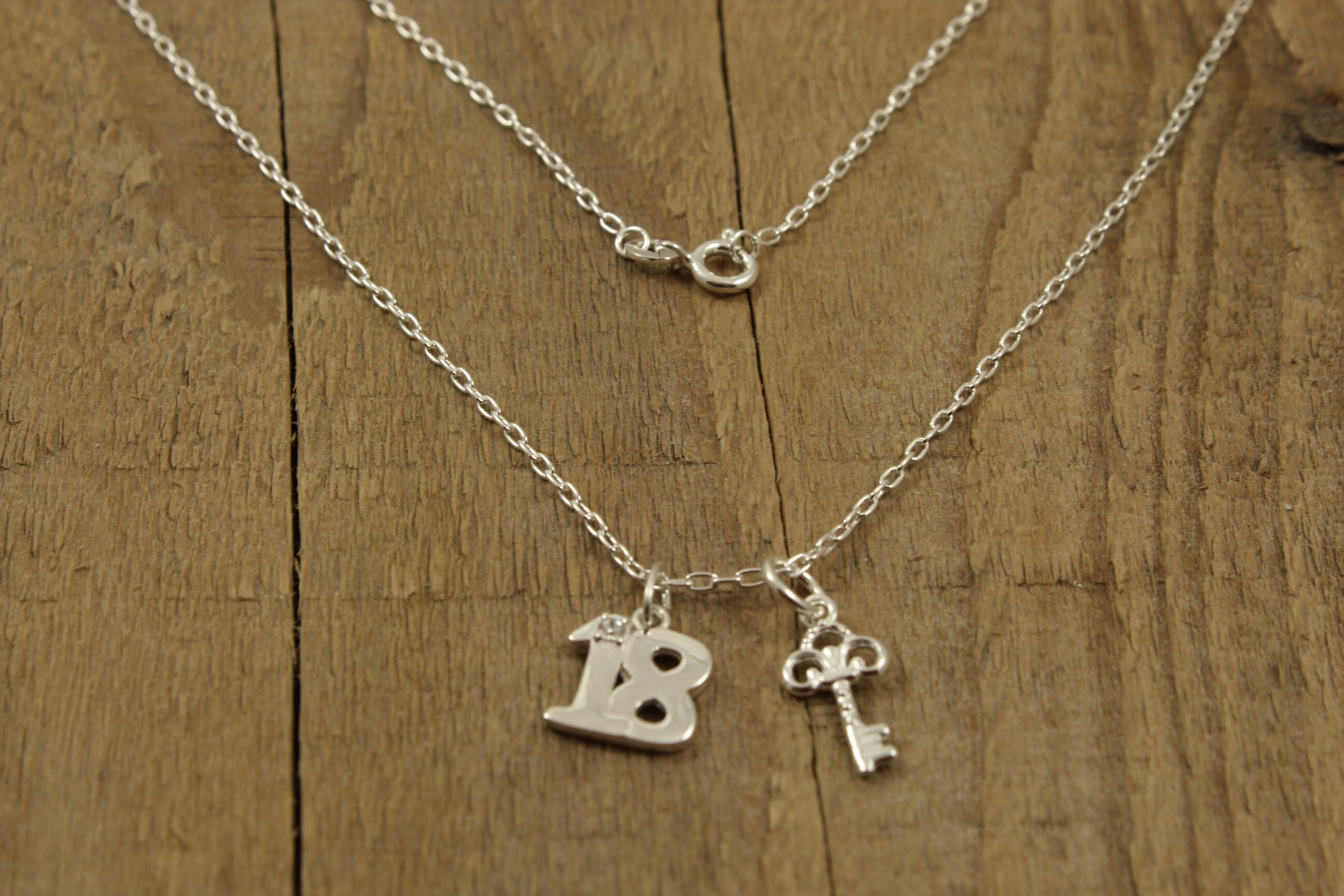 Sterling Silver 18 Necklace, 18th Birthday Gift, 18th Birthday Necklace ...