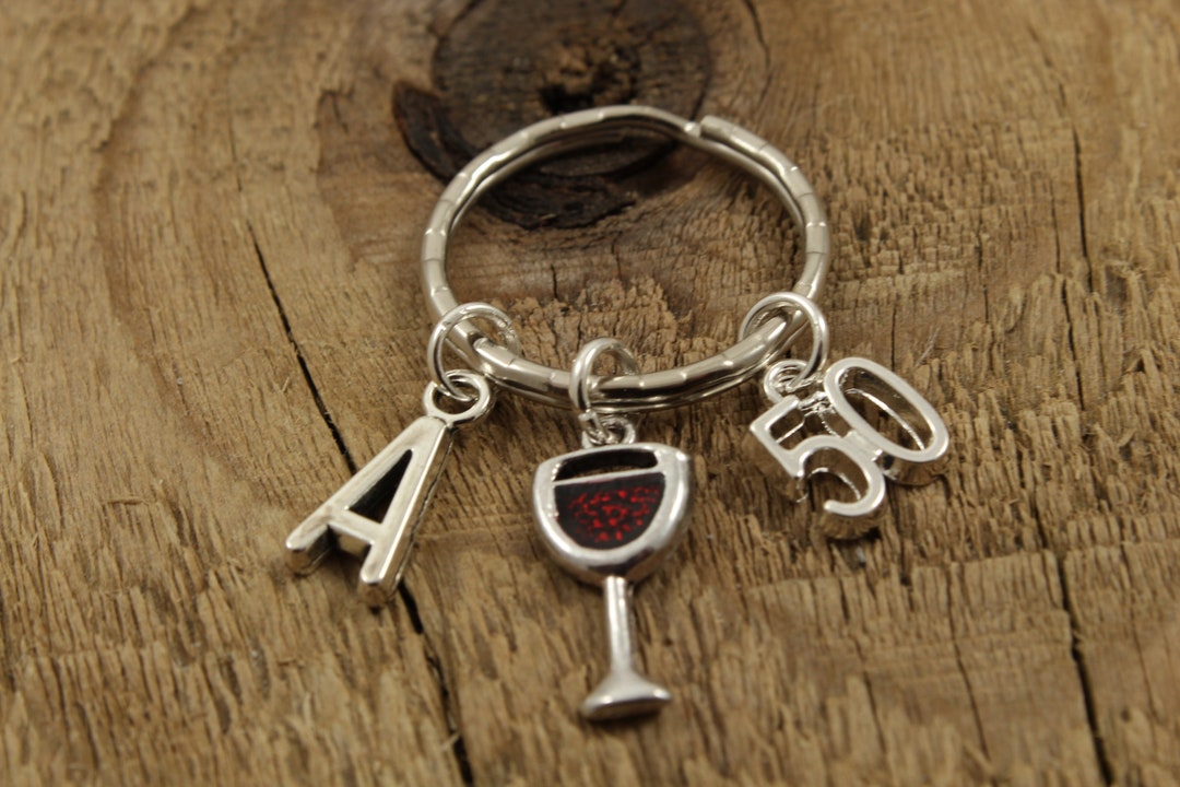 50 Keyring, 50 Keychain, Fifty Keyring, Personalised 50 Gift ...
