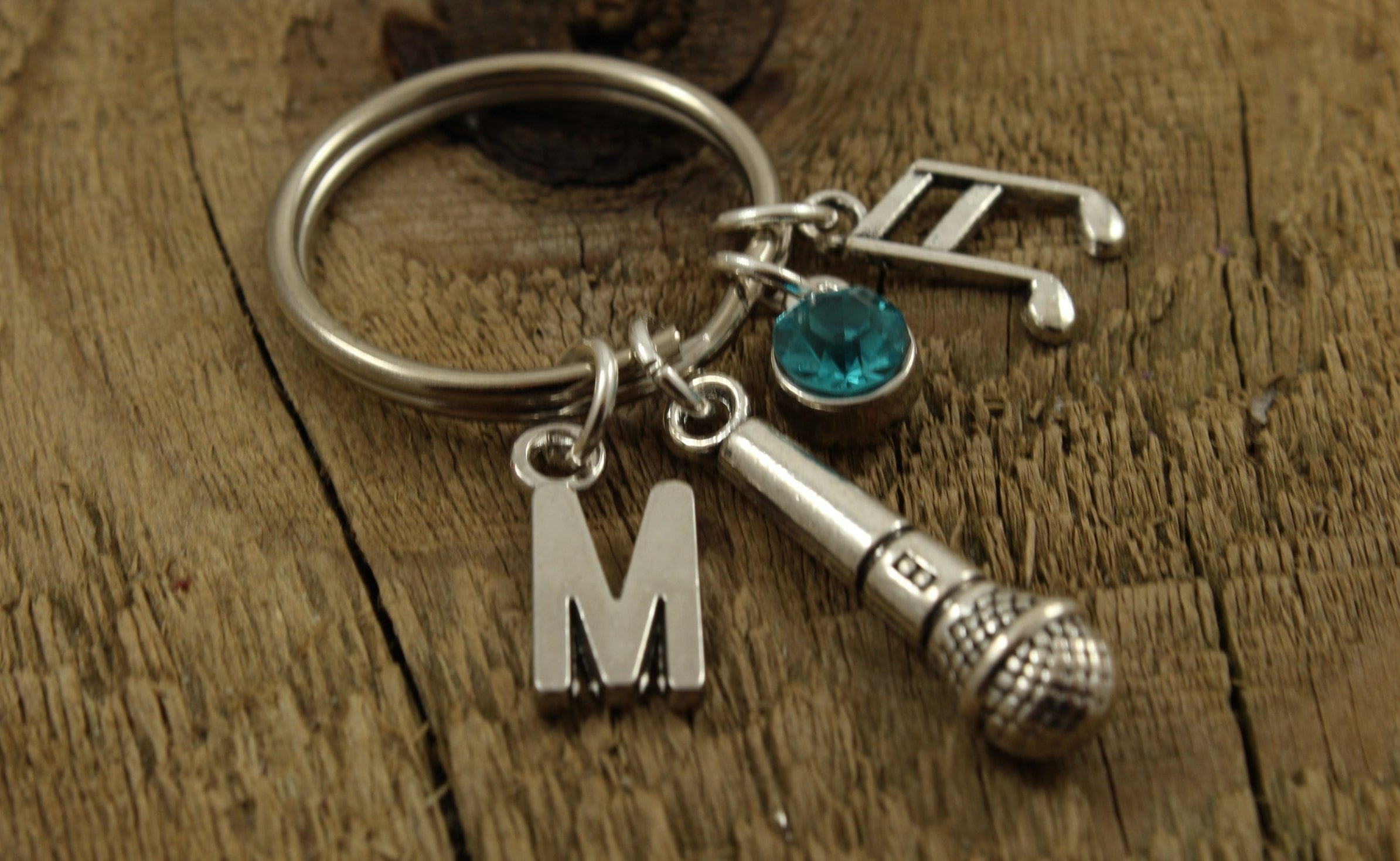 Microphone Keyring, Microphone Keychain, Singer Keyring, Personalised ...