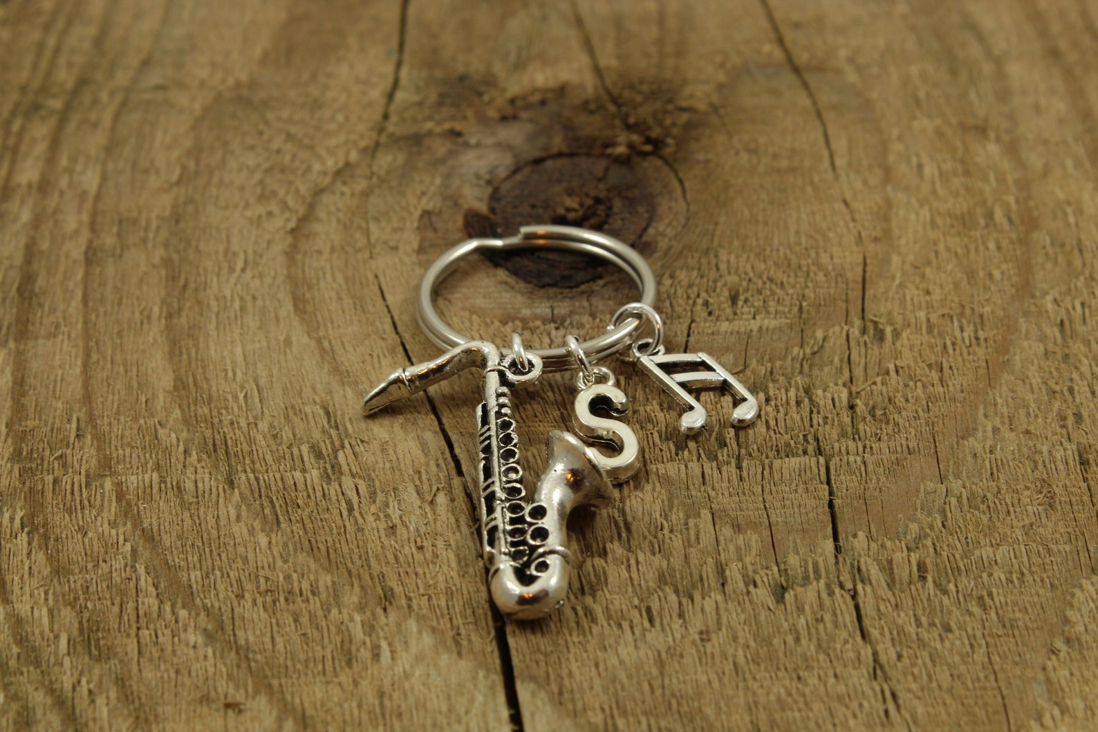 Saxophone Keychain, Saxophone Keyring, Personalised Saxophone Gift ...
