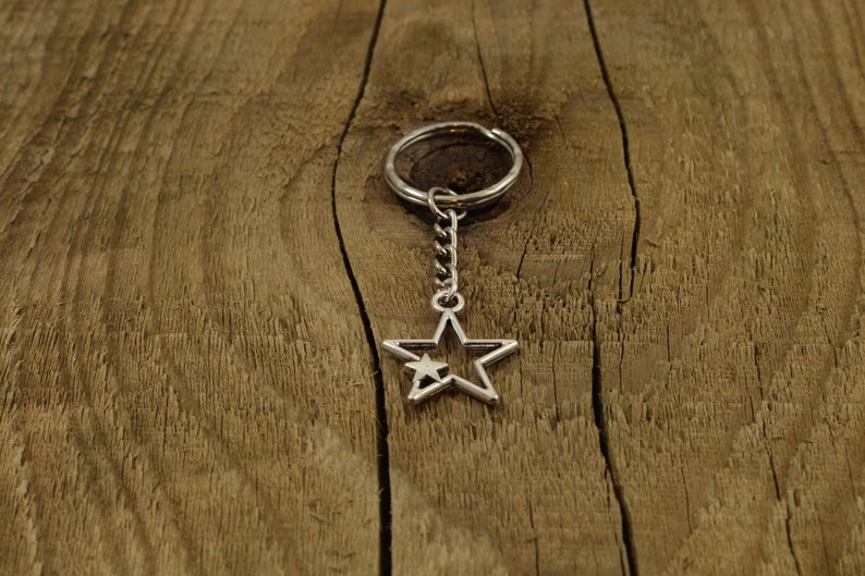 Star Keyring, Star Keychain, Silver Star Keyring, Star Gift, Astrology ...