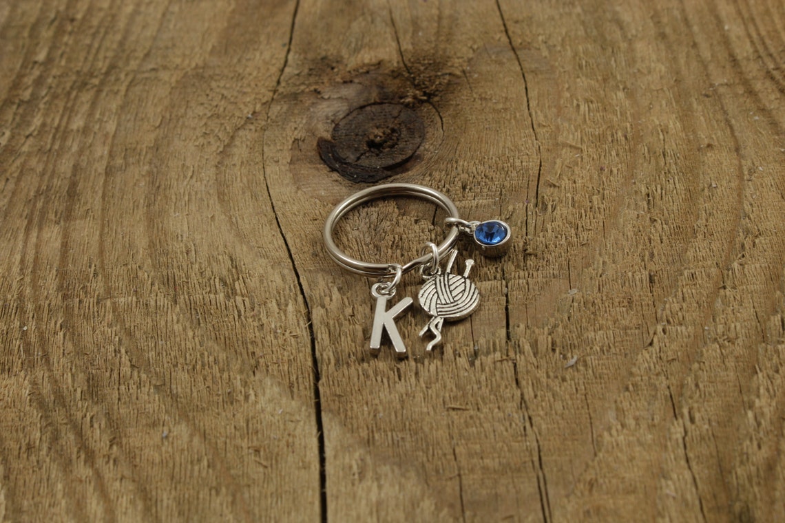 Knitting Keyring Knitting Keychain Personalized Knitter - Etsy
