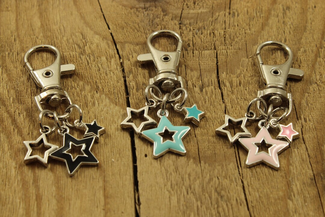 Star Bag Charm, Enamel Star Keyring, Star Gift, Star Keychain, Star ...