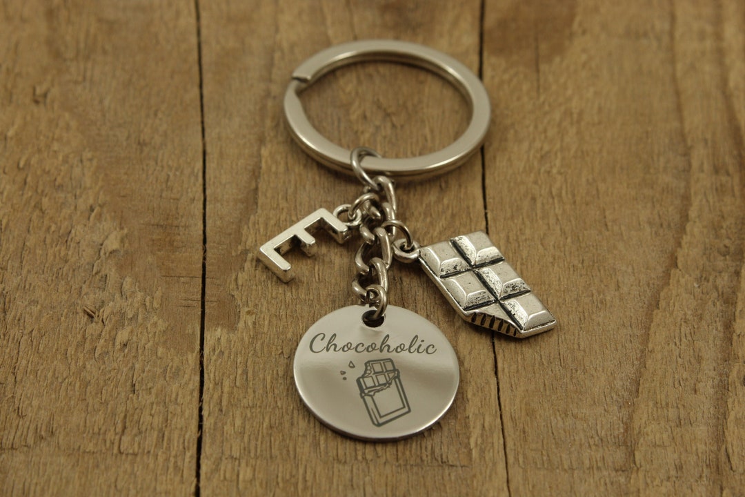 Chocoholic Keyring, Chocoholic Keychain, Chocolate Lover, Chocolate Fan ...