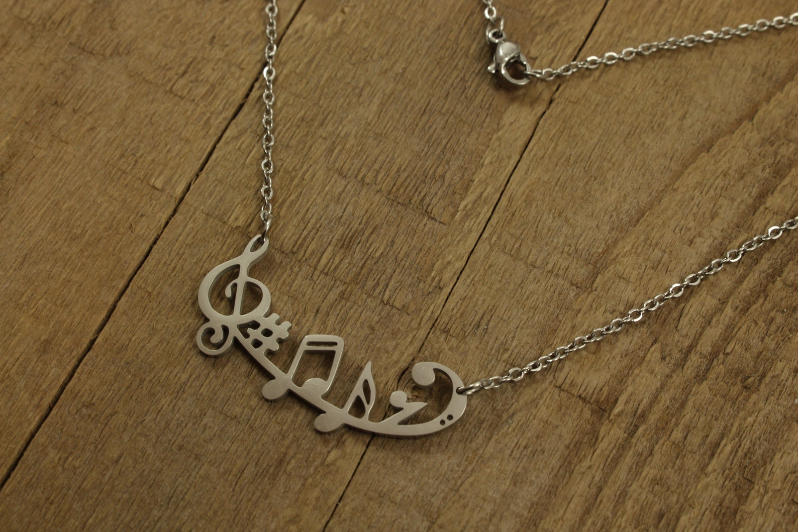 Music note necklace treble clef pendant music necklace | Etsy