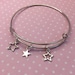 Silver Star Bangle Star Themed Bangle Star Bracelet Silver - Etsy