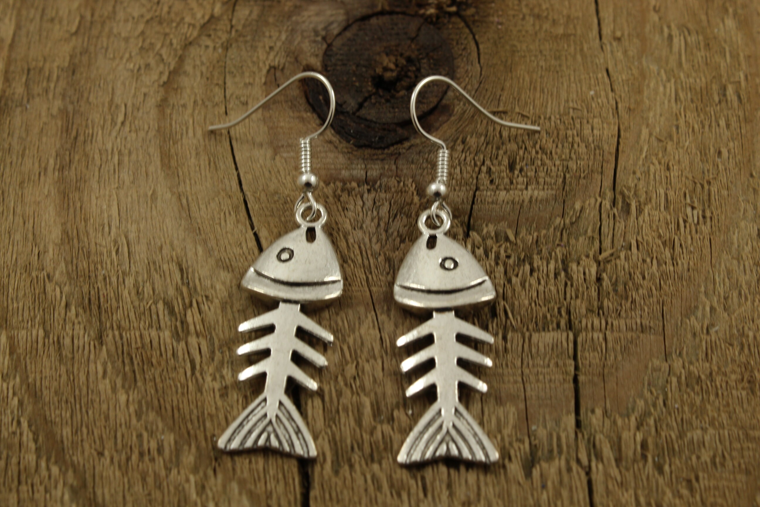 Fish Earrings, Fish Jewellery, Fish Bone Earrings, Skeleton Earrings ...