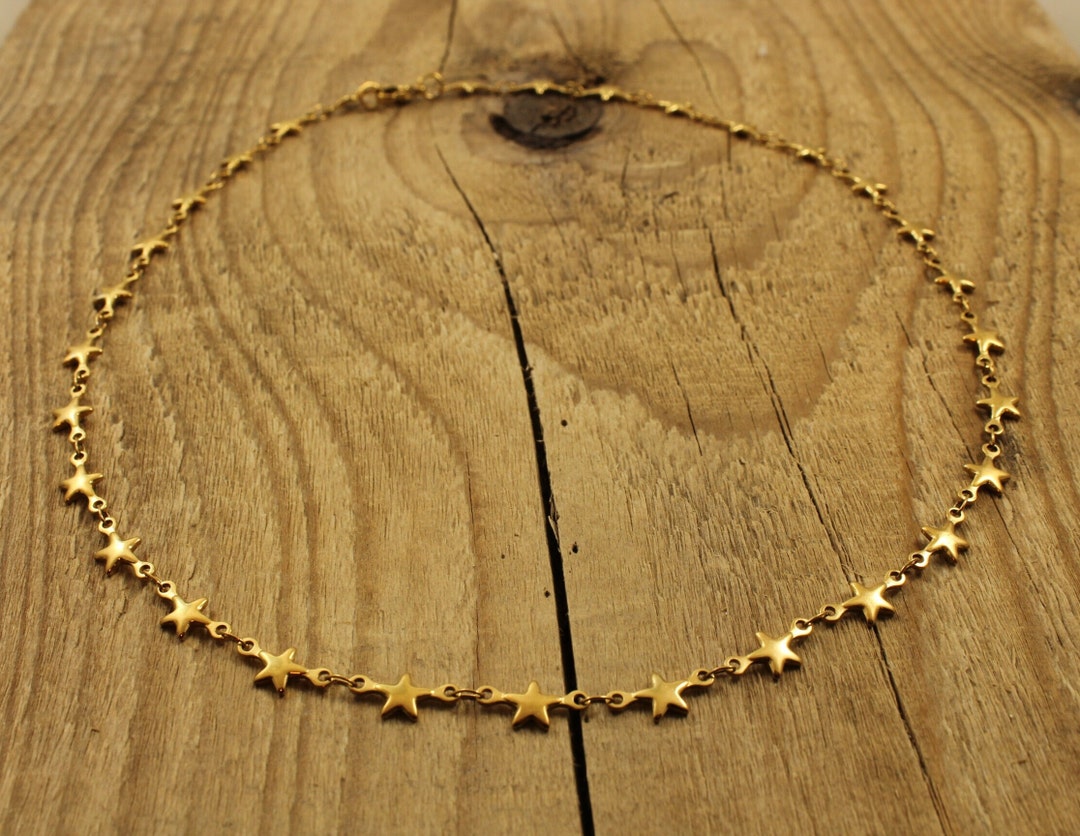 Gold Star Chain Necklace, Gold Star Necklace, Star Jewellery, Star ...