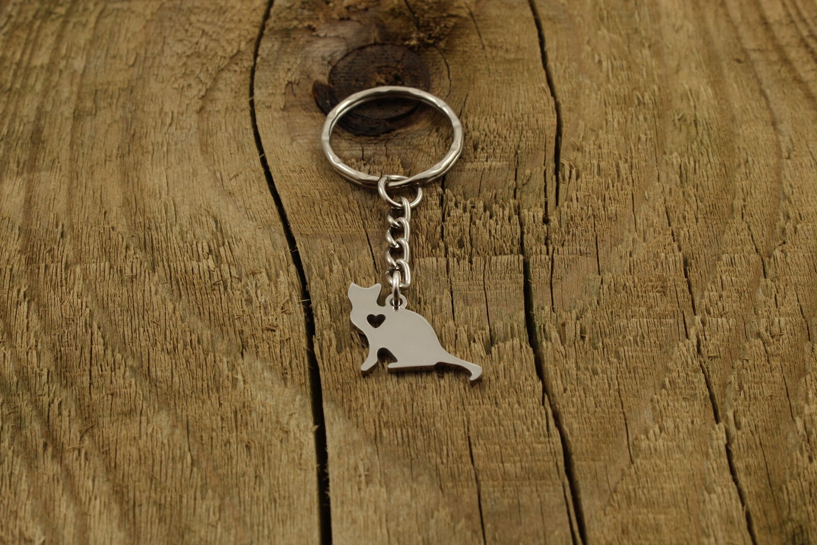 Cat Keychain Cat Keyring Silver Cat Keyring Friendship - Etsy