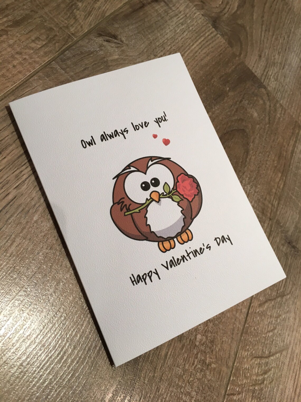 Owl Valentines card owl themed Valentine card owl love card | Etsy