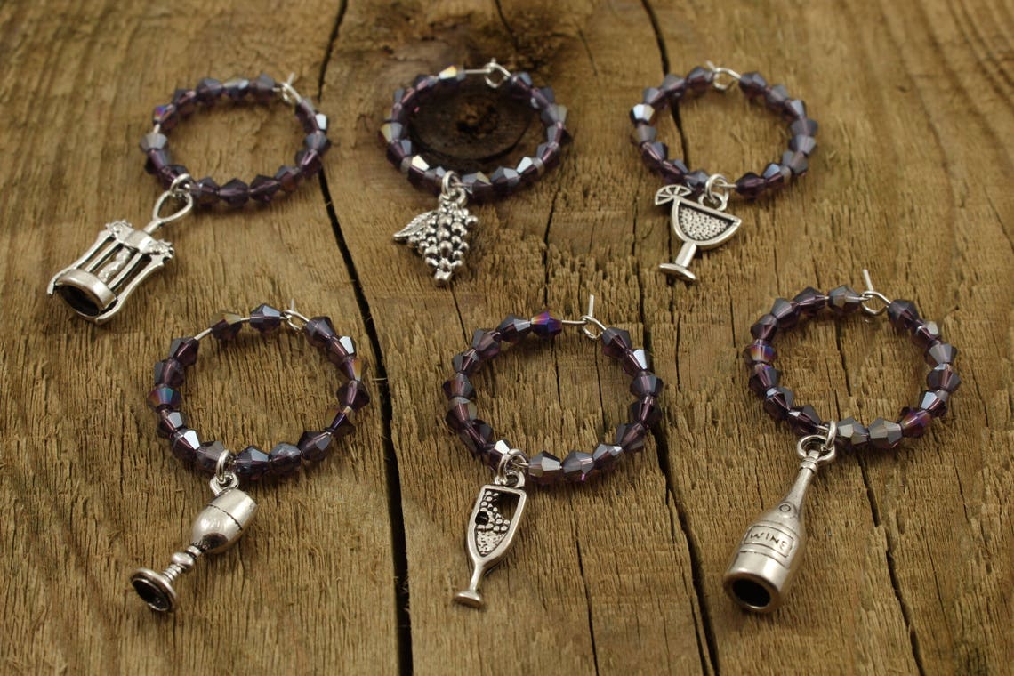 Wine Glass Charms, Wine Themed Glass Charms, Party Glass Decorations ...