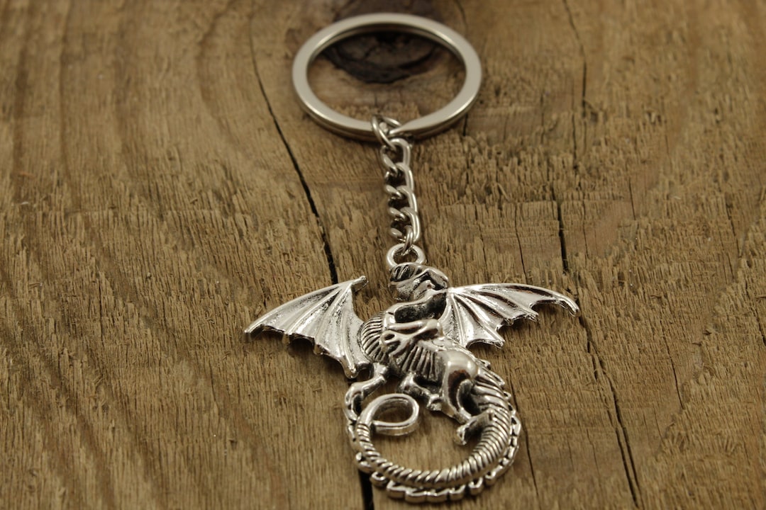 Dragon Keychain, Dragon Keyring, Large Dragon Keyring, Mythical Keyring ...