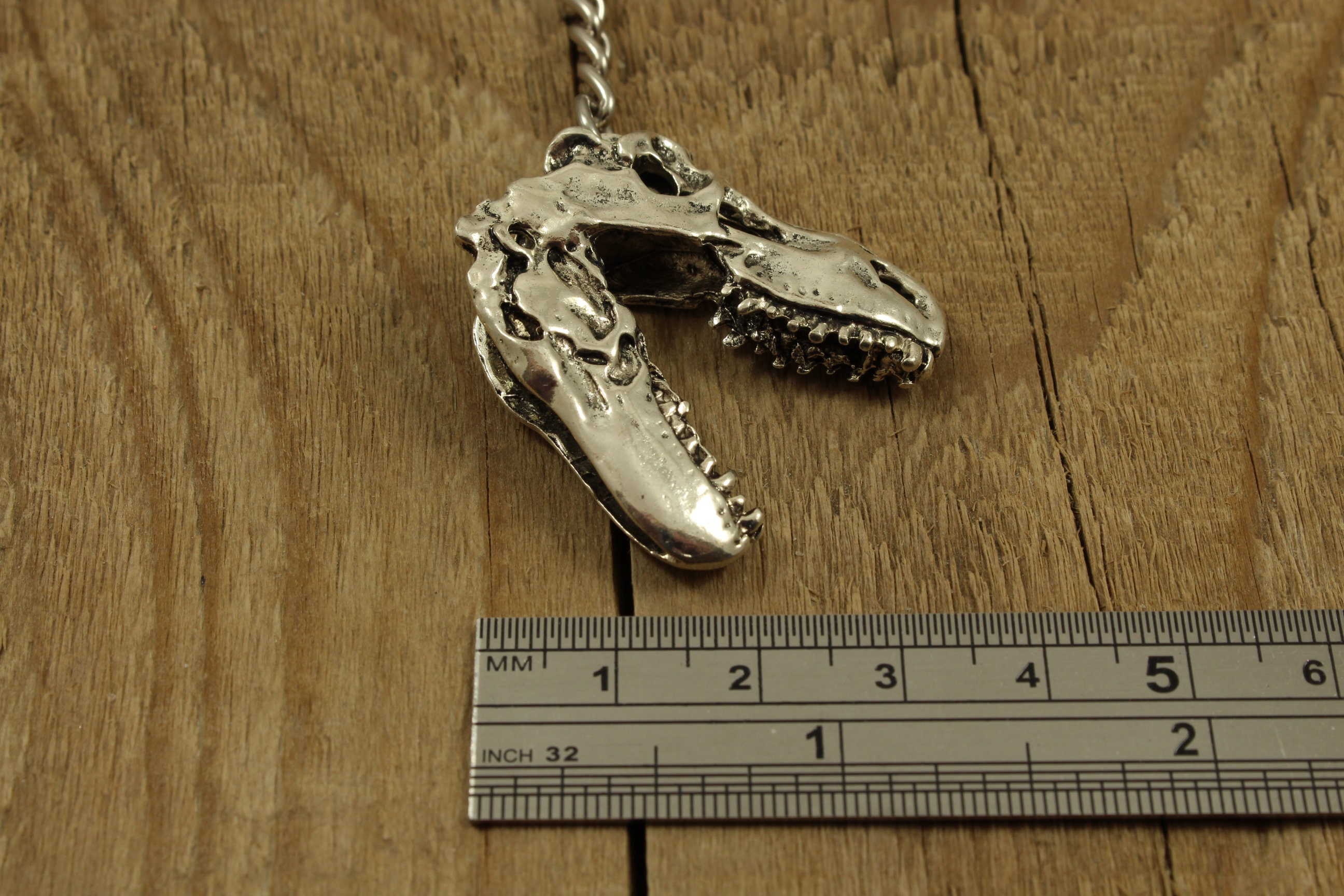 Tyrannosaurus Keychain, T-rex Skull Keyring, Large Dinosaur Keyring ...