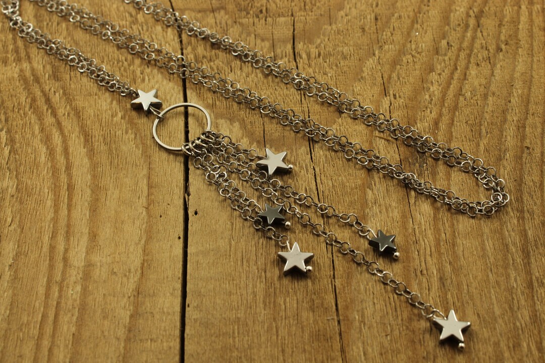 Cascading Stars Necklace, Silver Star Necklace, Multi Star Pendant ...