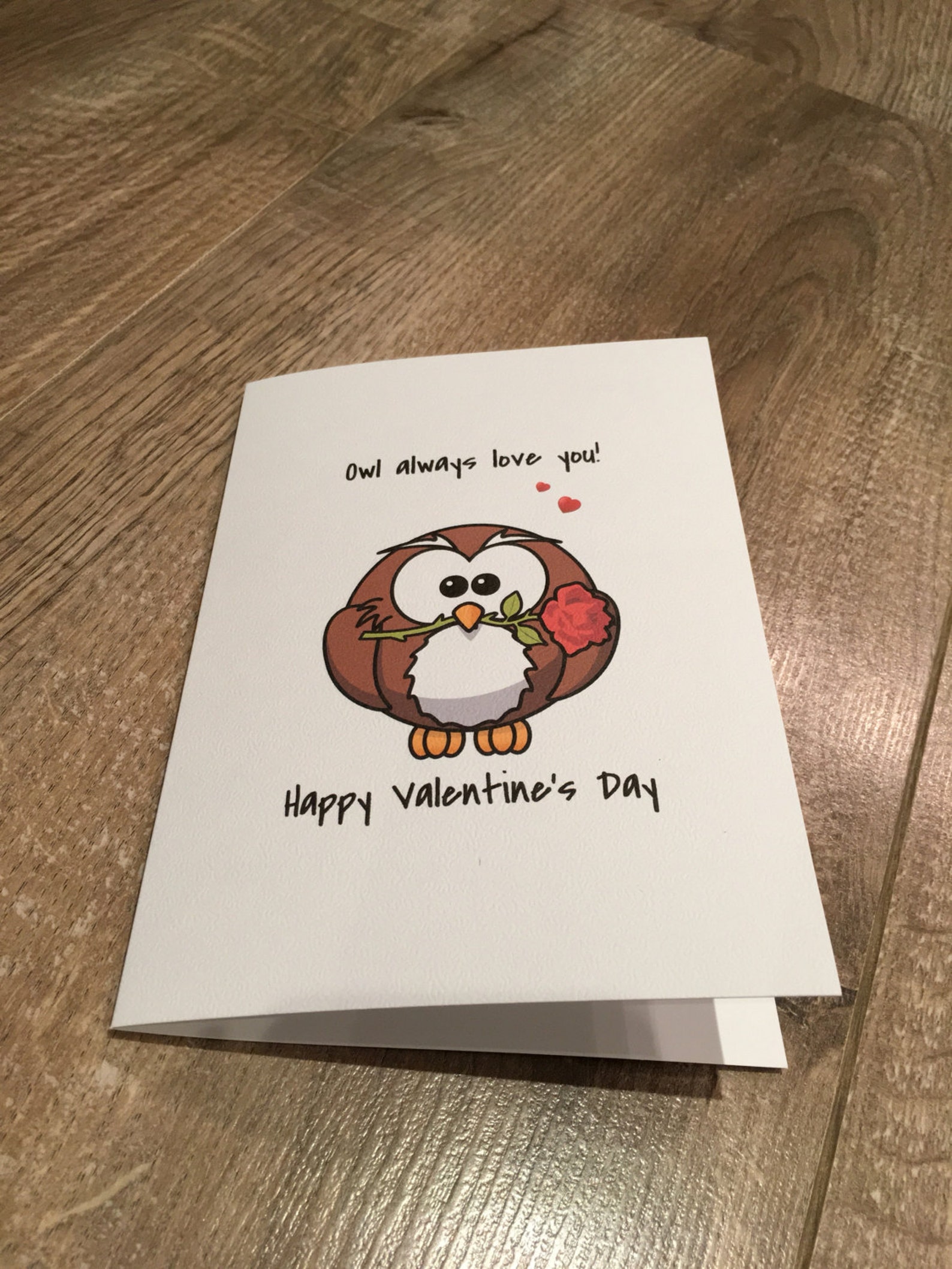 Owl Valentines card owl themed Valentine card owl love card | Etsy
