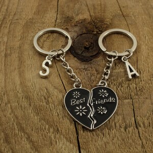 Best Friends Keychains, Besties Keyring Gift Set, Pair of Best Friend ...