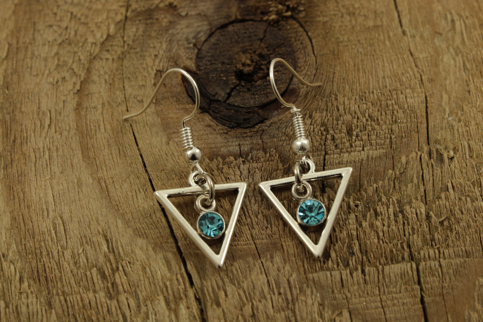 Triangle Earrings, Birthstone Earrings, Geometric Earrings, Triangular ...