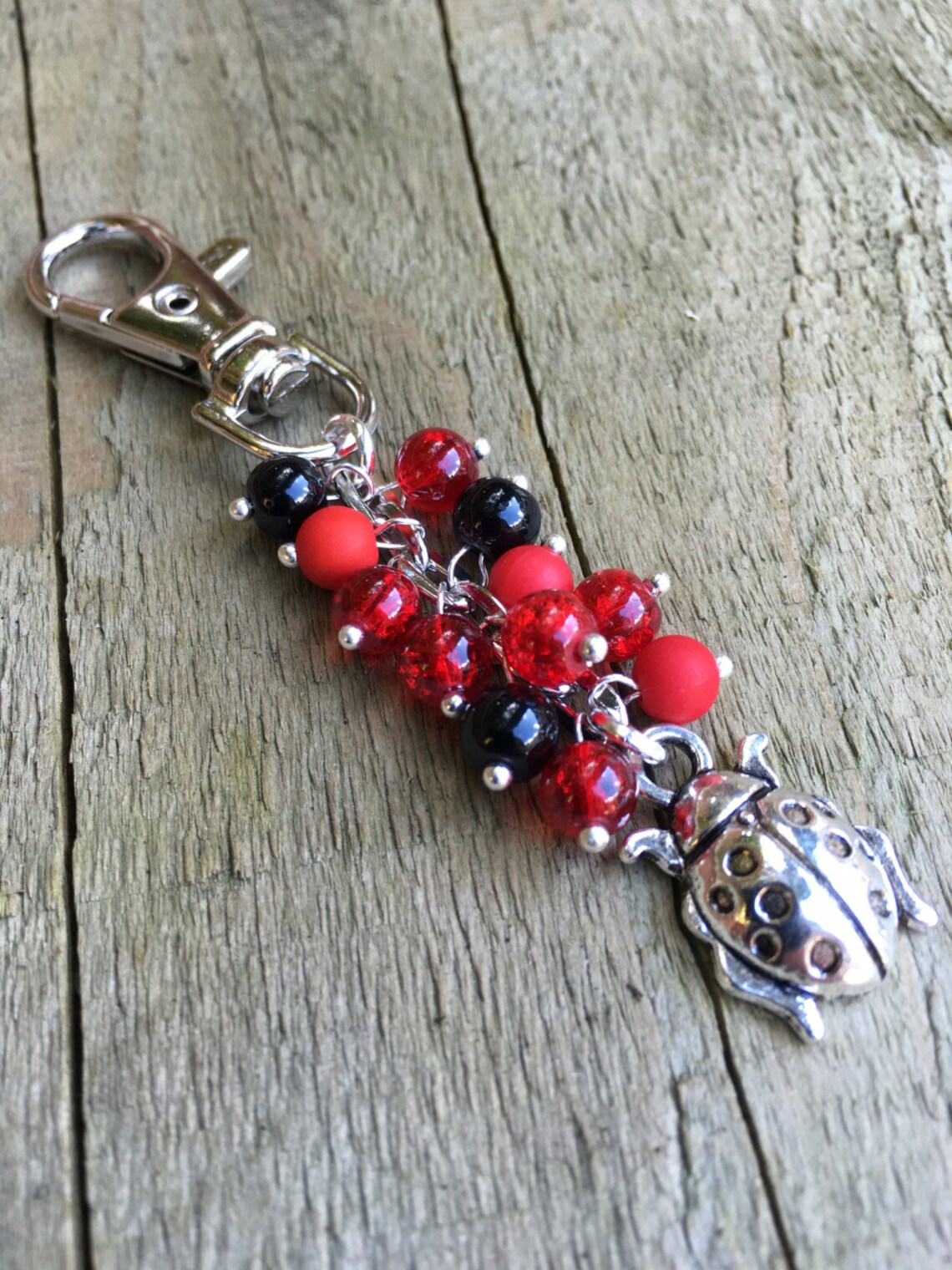 Ladybird Bag Charm Silver Ladybird Keyring Ladybird Charm - Etsy UK