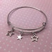 Silver Star Bangle Star Themed Bangle Star Bracelet Silver - Etsy