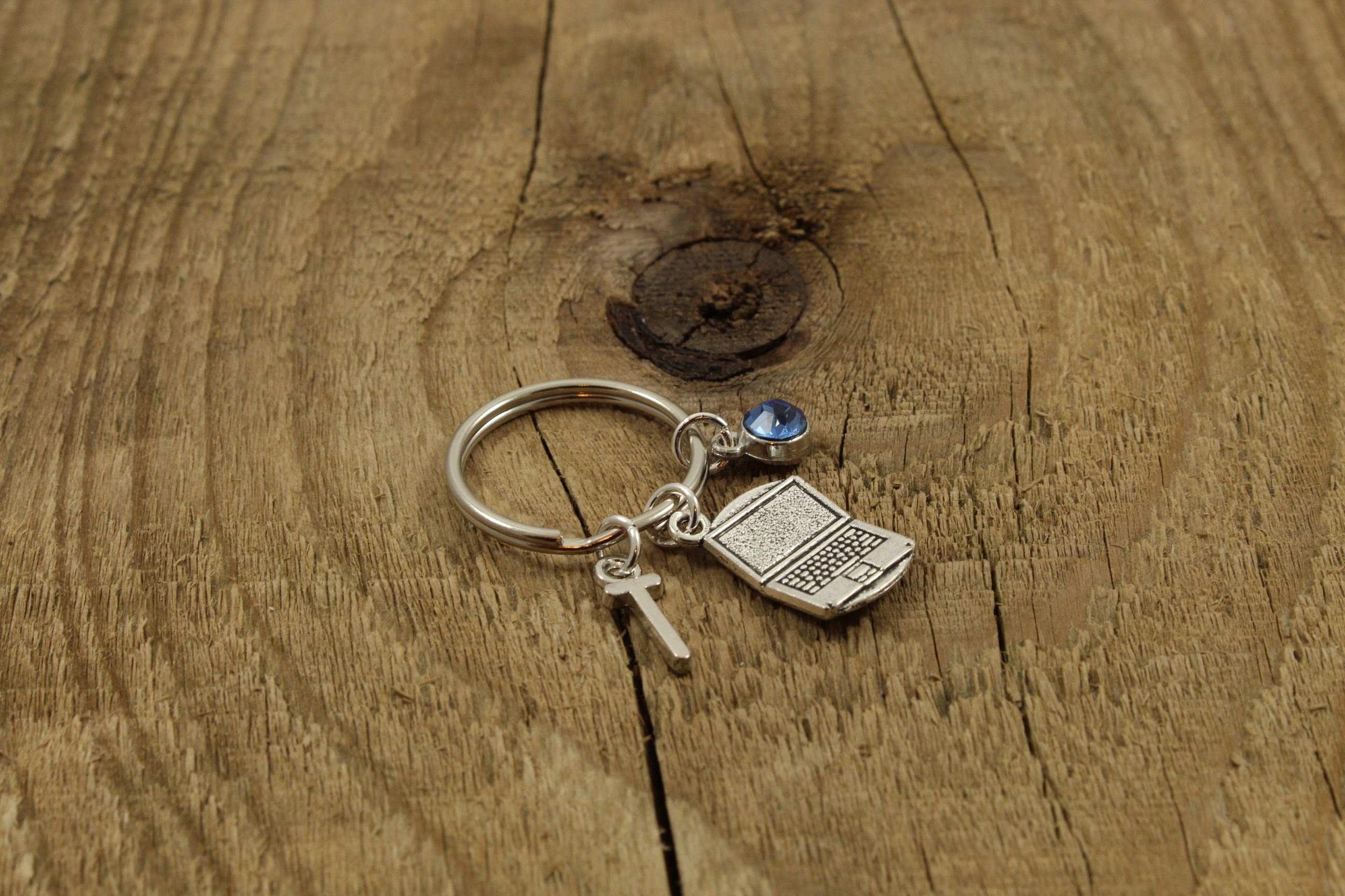 Computer keyring laptop keychain personalised keyring | Etsy