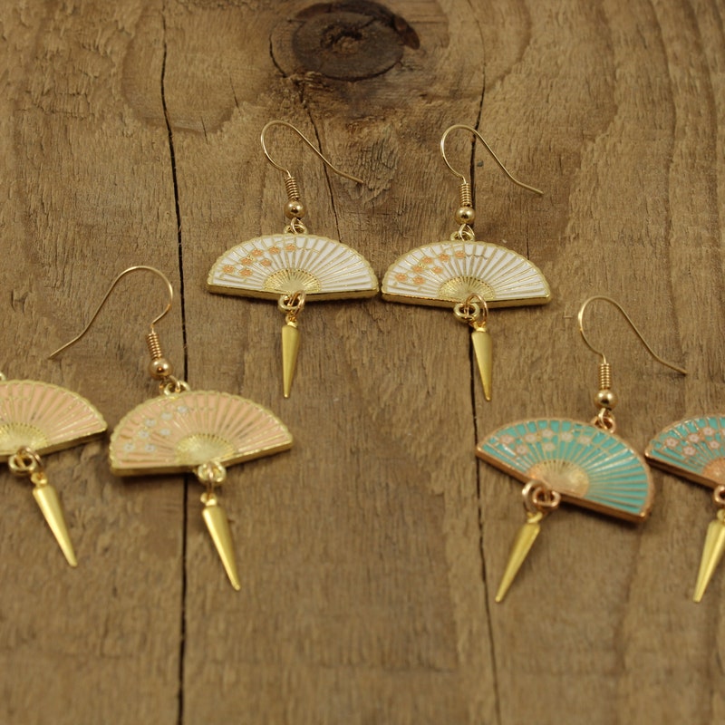 Fan Earrings - Etsy