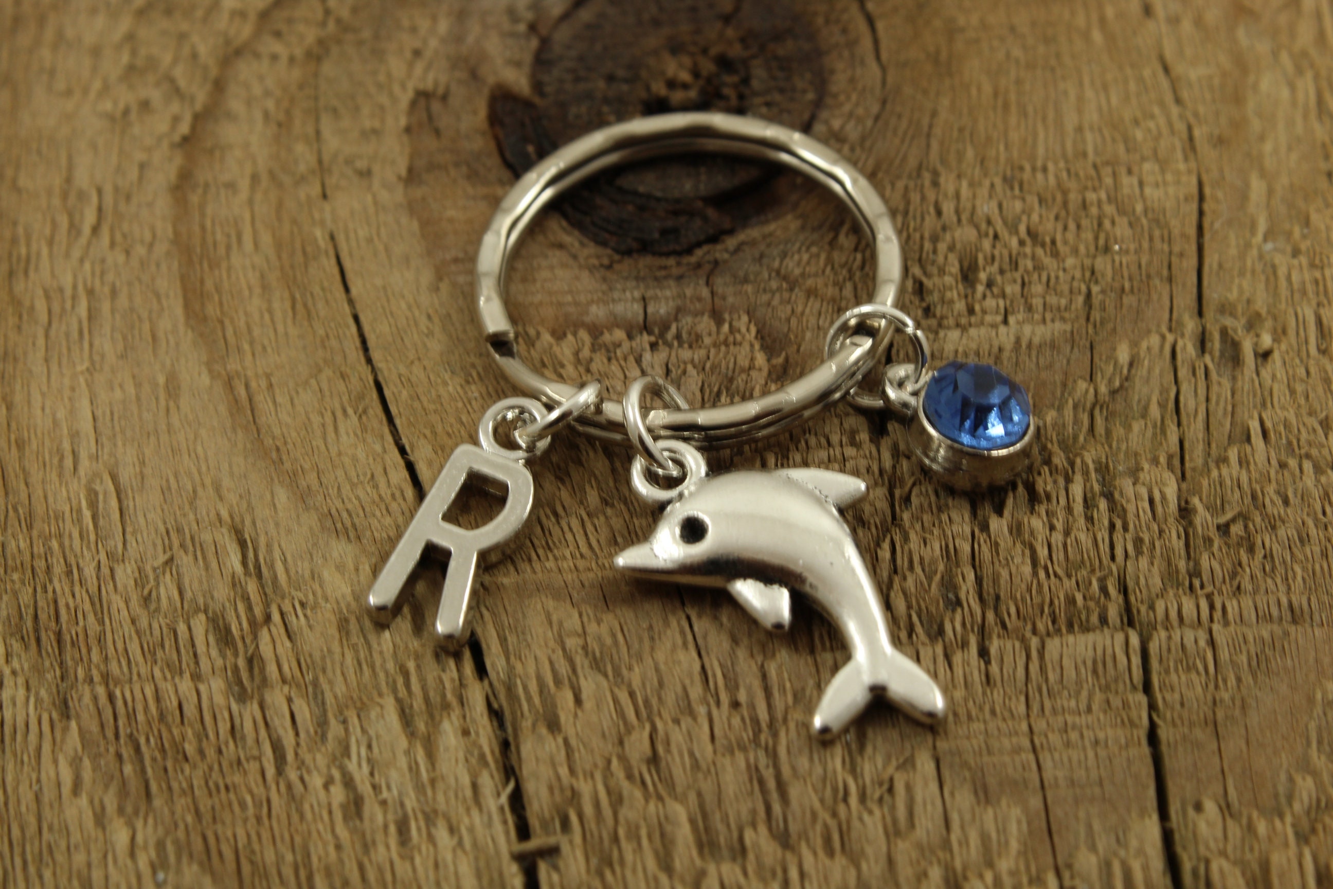 Silver Dolphin Keyring, Dolphin Keychain, Personalized Dolphin Birthday ...