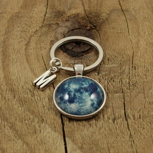 Full Moon Keyring, Moon Keychain, Moon Keyring, Galaxy Gift, Galaxy ...