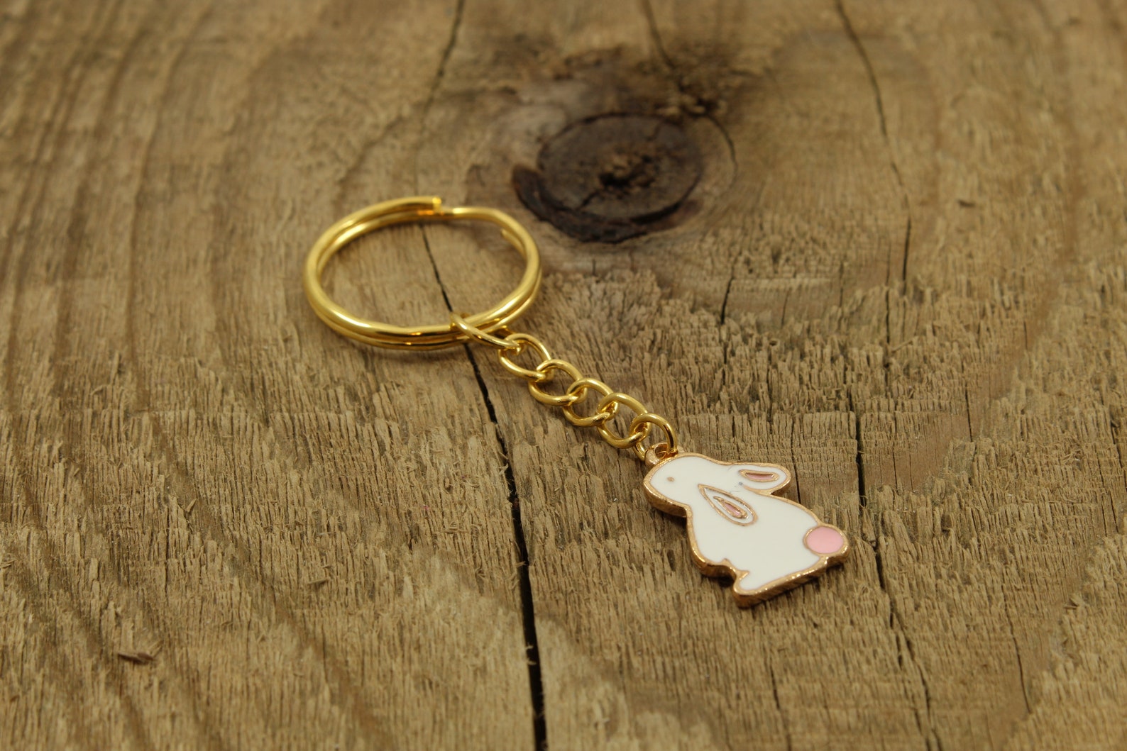 Cute Bunny Keyring, Rabbit Keychain, Gold Bunny Keyring, Rabbit Keyring ...
