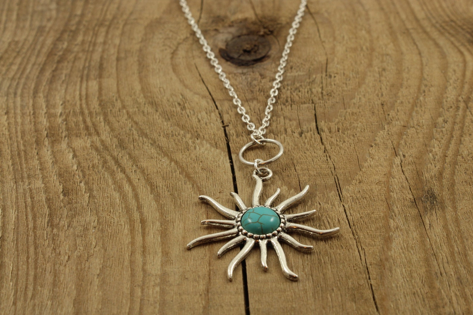 Sun Pendant Necklace, Long Sun Necklace, Silver Sun Necklace, Long ...