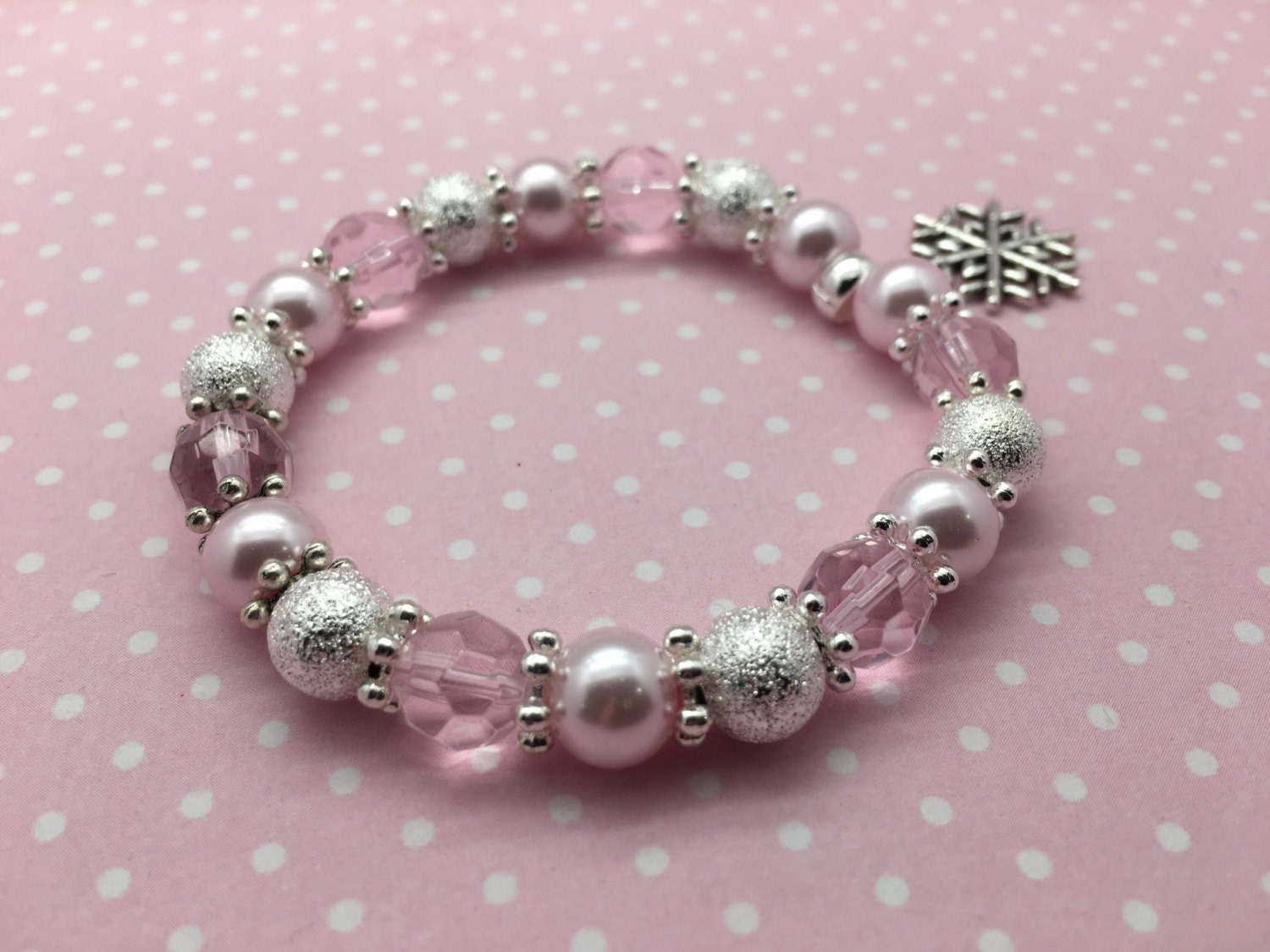 Children's Snowflake Bracelet Girls Stretch Bracelet - Etsy UK