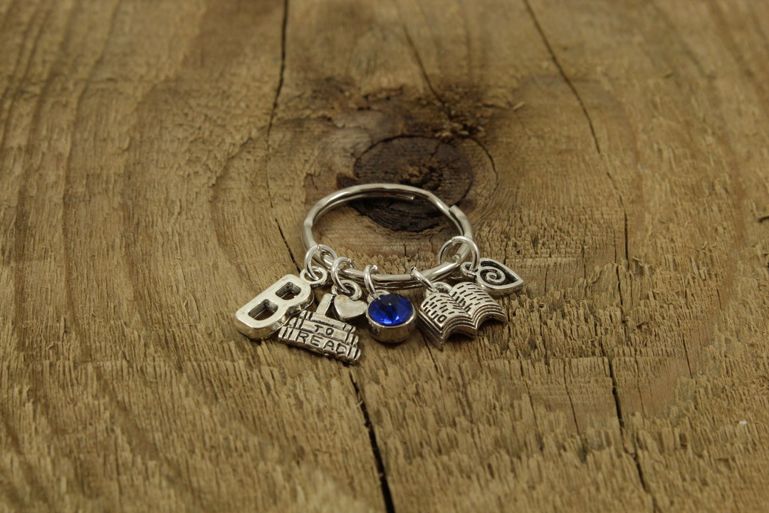 Book Lover Keyring, Book Lover Keychain, Book Worm, Reader Keyring ...