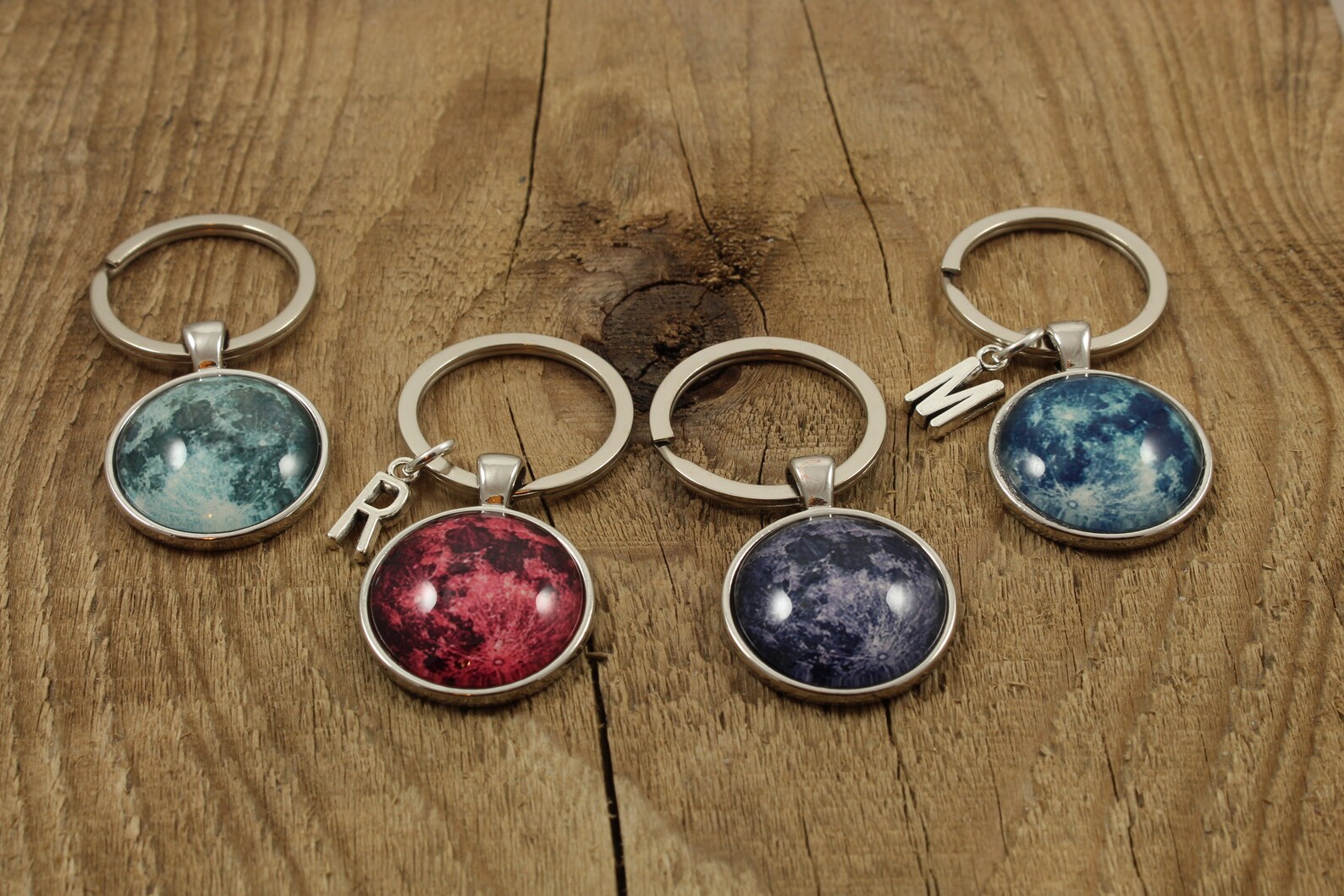 Full Moon Keyring, Moon Keychain, Moon Keyring, Galaxy Gift, Galaxy ...