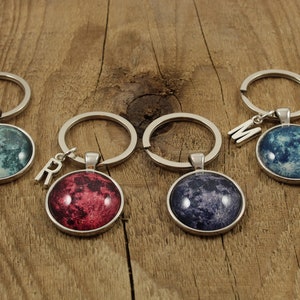 Full Moon Keyring, Moon Keychain, Moon Keyring, Galaxy Gift, Galaxy ...