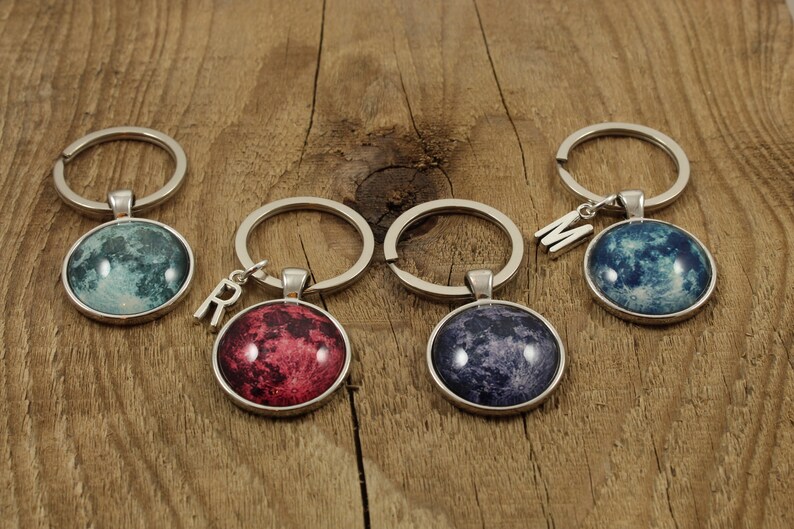 Full Moon Keyring, Moon Keychain, Moon Keyring, Galaxy Gift, Galaxy ...