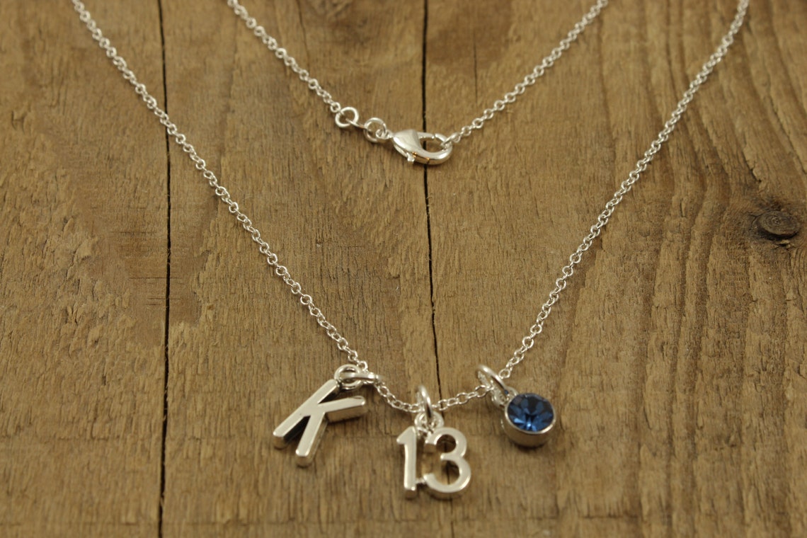 Silver 13 Necklace, 13th Birthday Gift, 13th Birthday Necklace, 13 ...