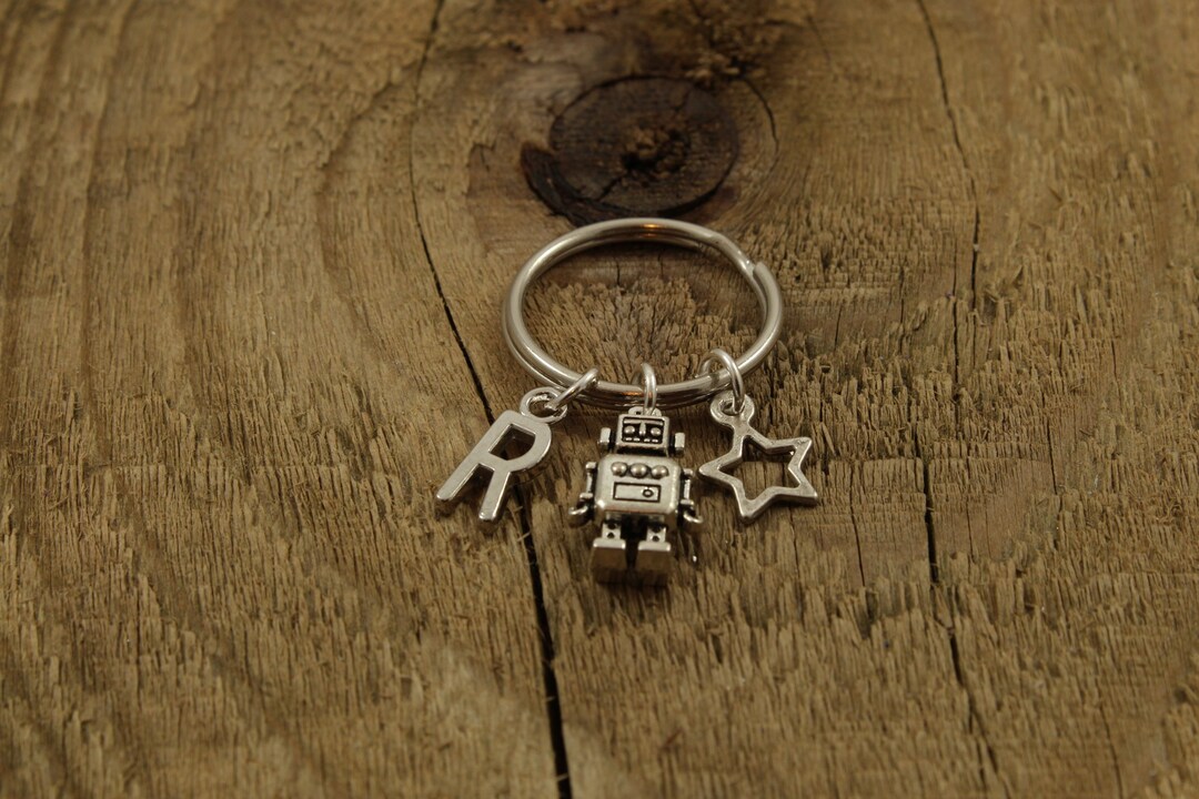 Robot Keyring, Robot Keychain, Toy Robot Keyring, Personalised Keyring ...