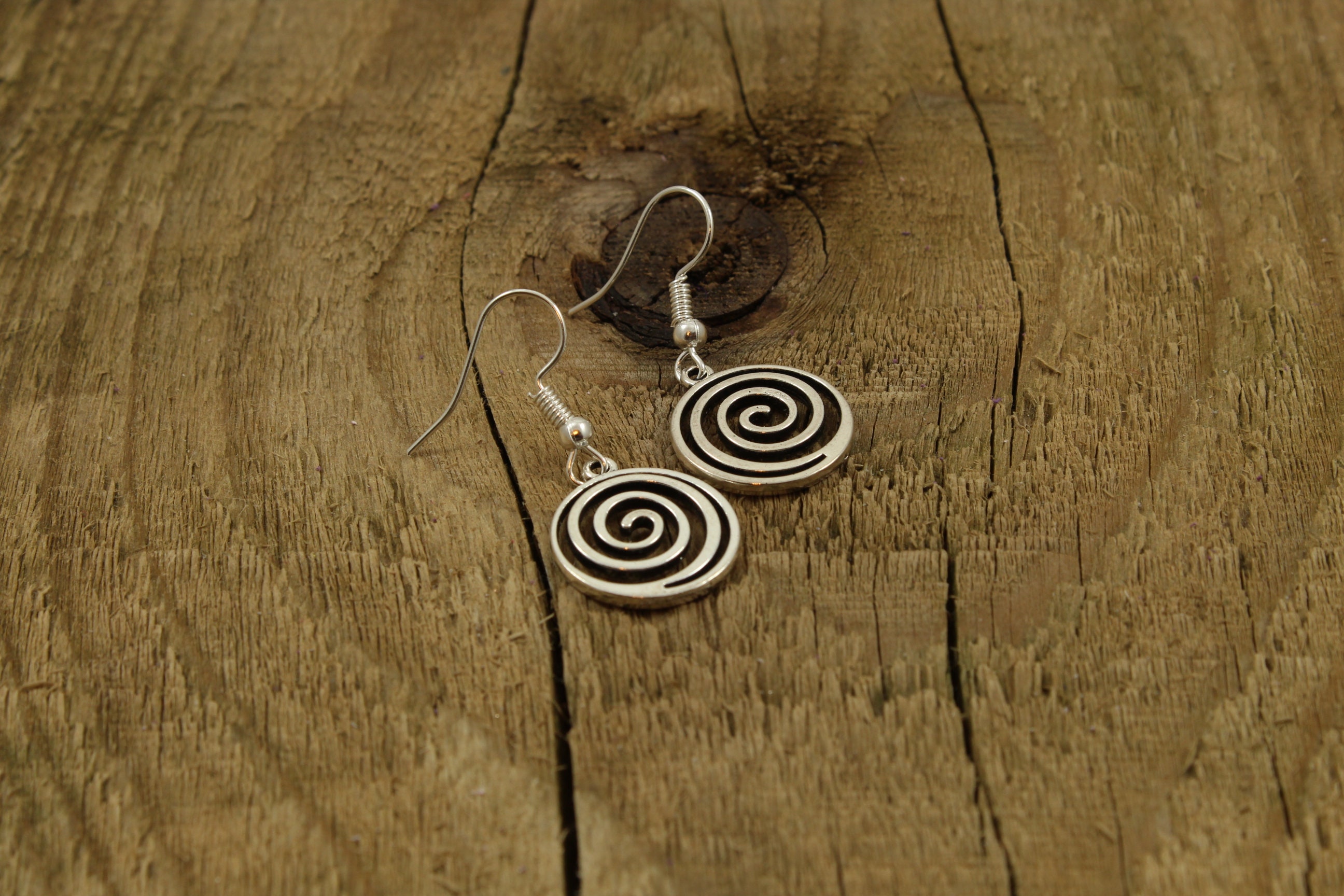 Silver Spiral Earrings Circle Earrings Swirl Earrings Wave - Etsy