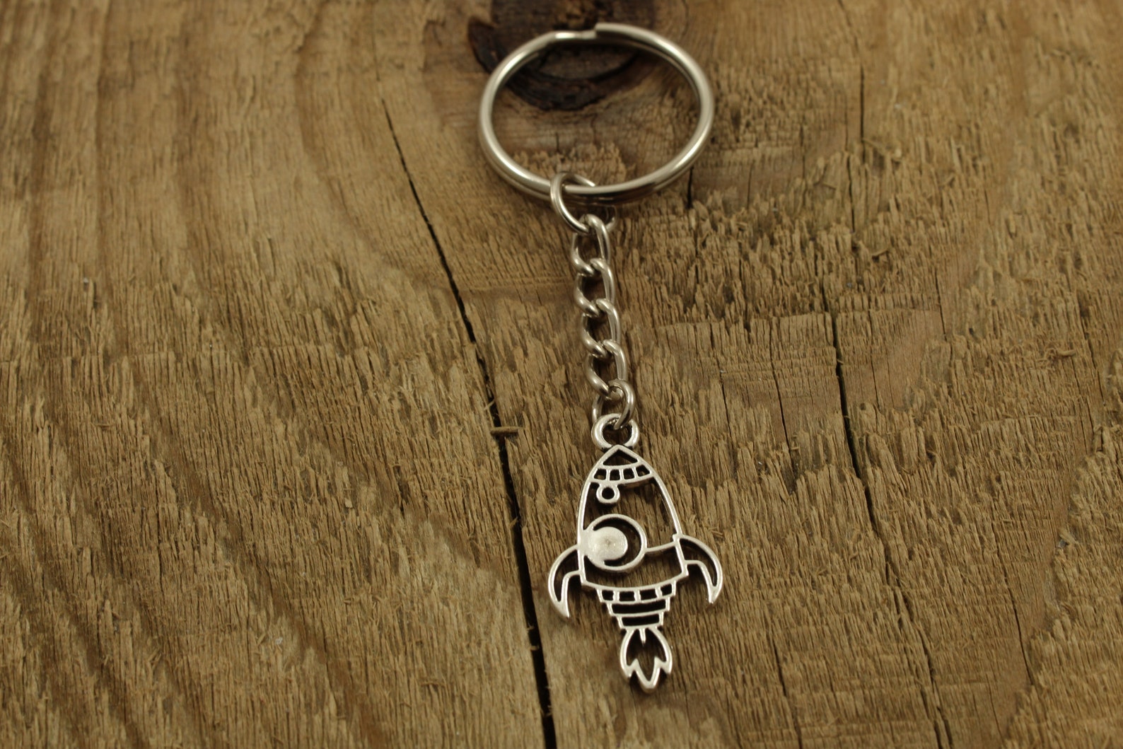 Silver Rocket Keychain Rocket Keyring Space Keychain Space - Etsy